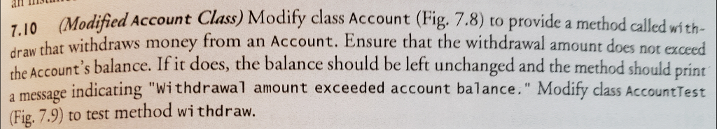 Solved an ns (Modified Account Class) Modify class Account | Chegg.com