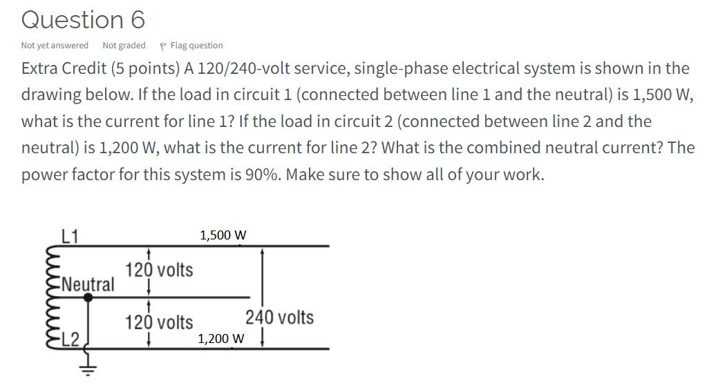 Solved Extra Credit (5 points) A 120/240-volt service, | Chegg.com