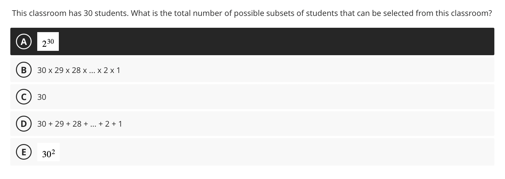 Solved This classroom has 30 students. What is the total | Chegg.com