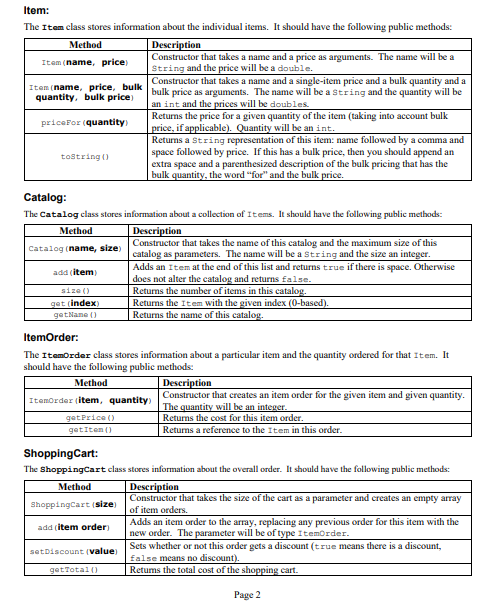 Solved This assignment focuses on defining Java classes and | Chegg.com