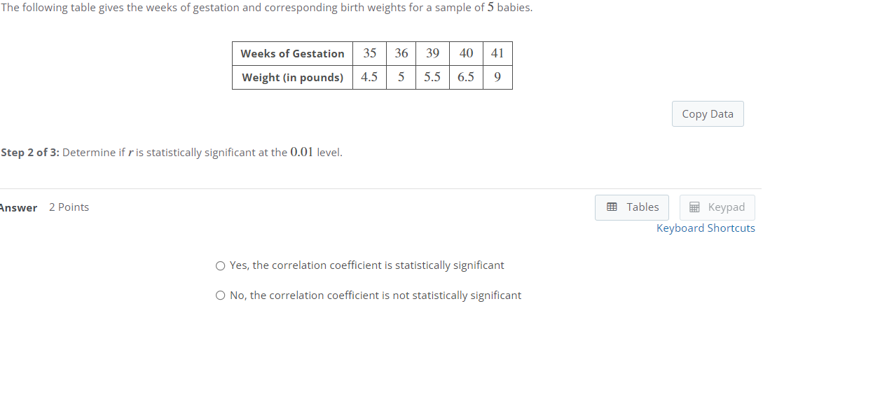 Solved The following table gives the weeks of gestation and | Chegg.com