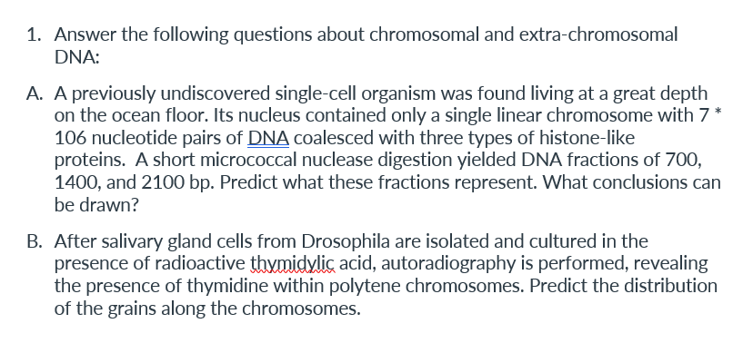 Solved 1. Answer the following questions about chromosomal | Chegg.com