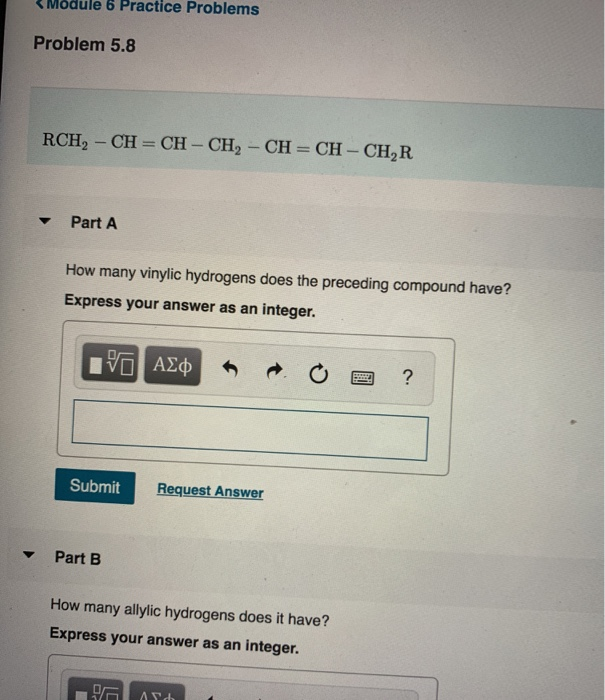 Solved &Module 6 Practice Problems Problem 5.8 RCH2 - CH CH- | Chegg.com