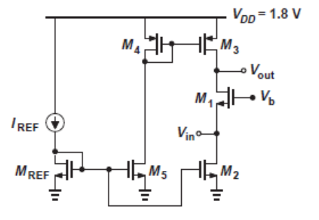 Solved The common gate stage of figure employs the current | Chegg.com