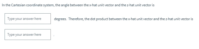Solved In the Cartesian coordinate system, the angle between | Chegg.com