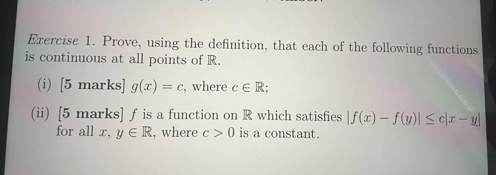 Solved Exercise 1. Prove, using the definition, that each of | Chegg.com