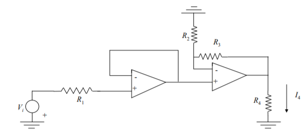 Solved Determine I4 in terms of Vi , R1 , R2 , R3 , R4 in | Chegg.com
