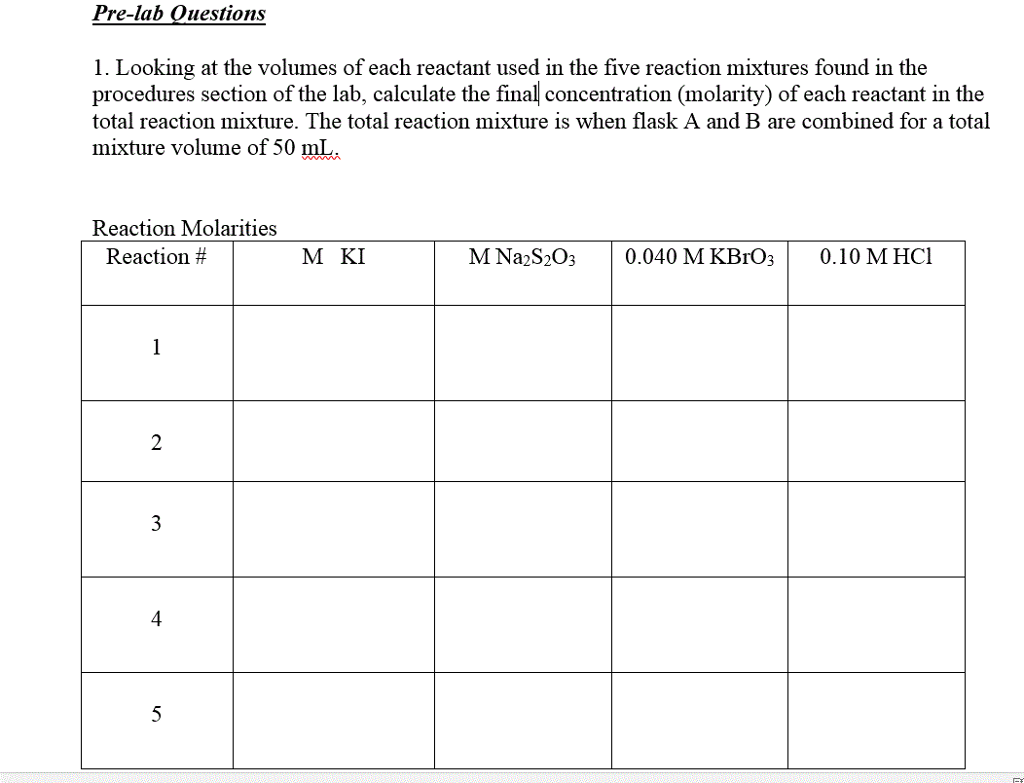 Solved calculate the final concentration (molarity) of each | Chegg.com