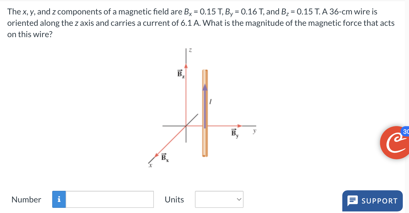 Solved The x,y, ﻿and z ﻿components of a magnetic field are | Chegg.com