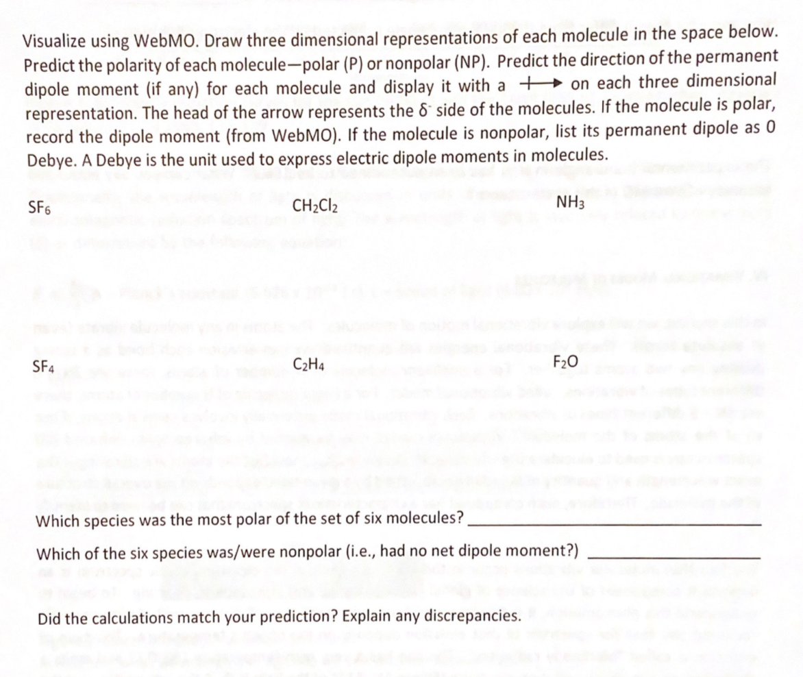 Solved Visualize using WebMO. Draw three dimensional | Chegg.com