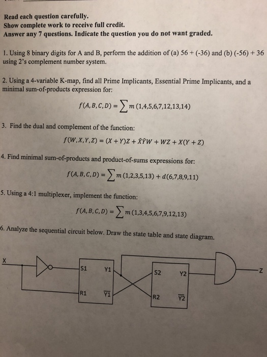 Solved EENG 2710 Logic Design Fall 2018 Project Due: Dec 4, | Chegg.com