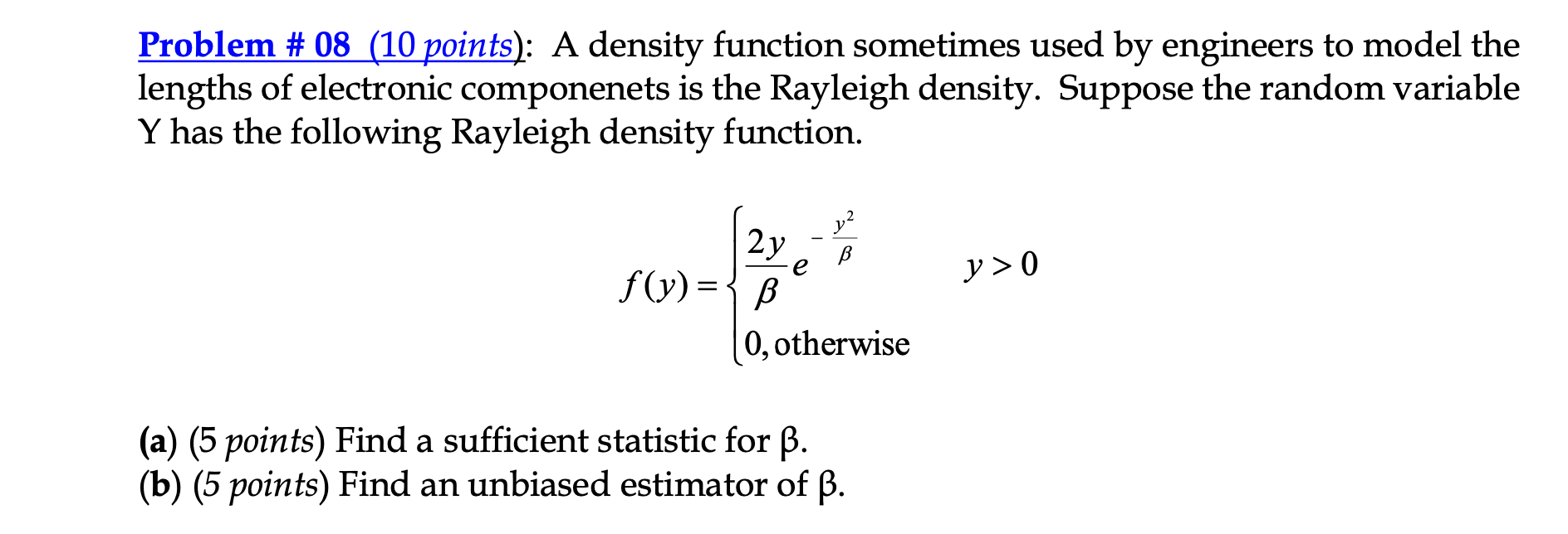 Solved Problem # 08 (10 points): A density function | Chegg.com