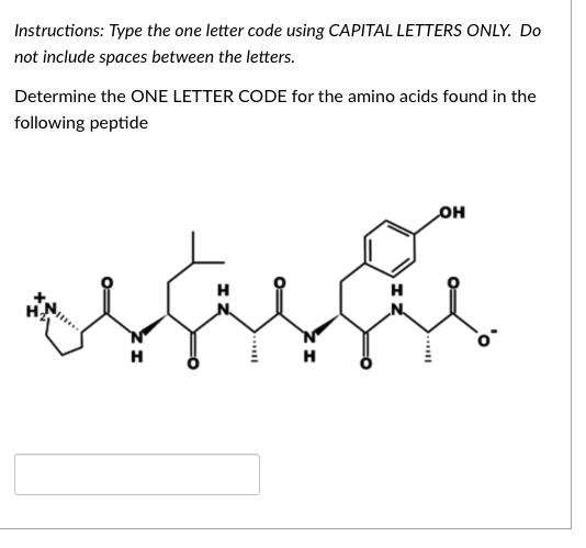 Solved Instructions: Type the one letter code using CAPITAL | Chegg.com