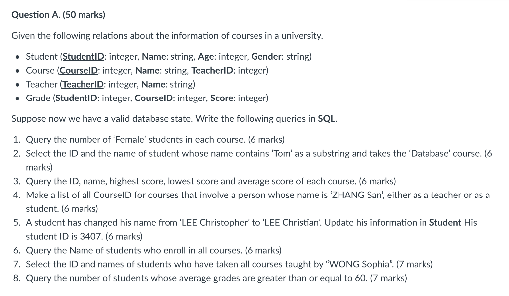 Solved Given the following relations about the information | Chegg.com
