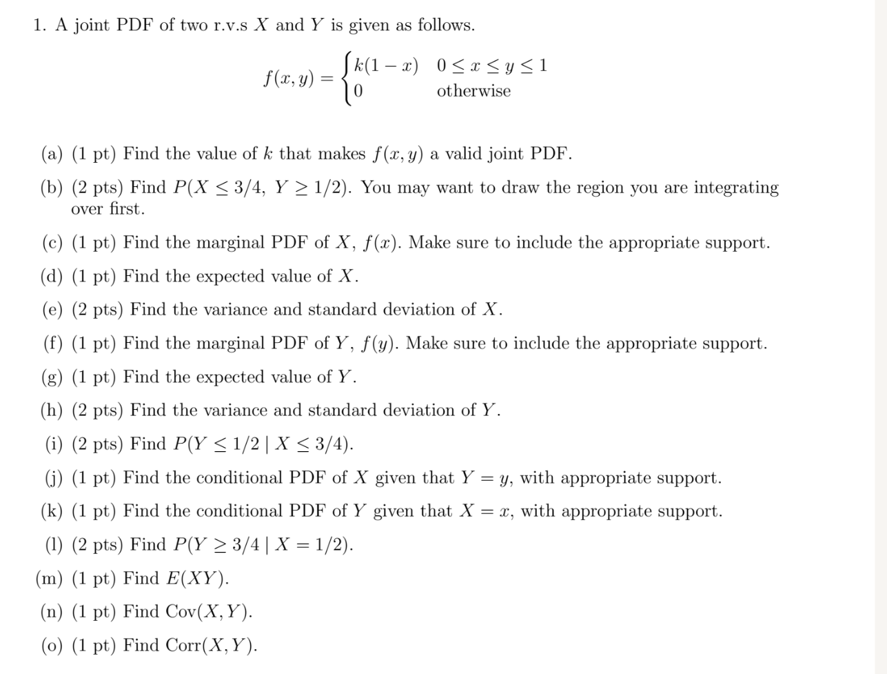 Solved 1. A joint PDF of two r.v.s X and Y is given as | Chegg.com