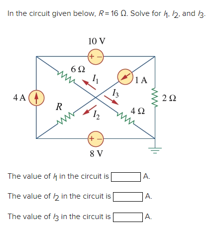 Solved In the circuit given below, R = 16 Ω. Solve for I1, | Chegg.com