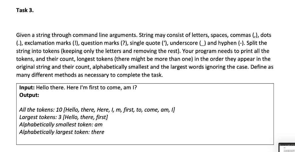 Solved Given a string through command line arguments. String | Chegg.com