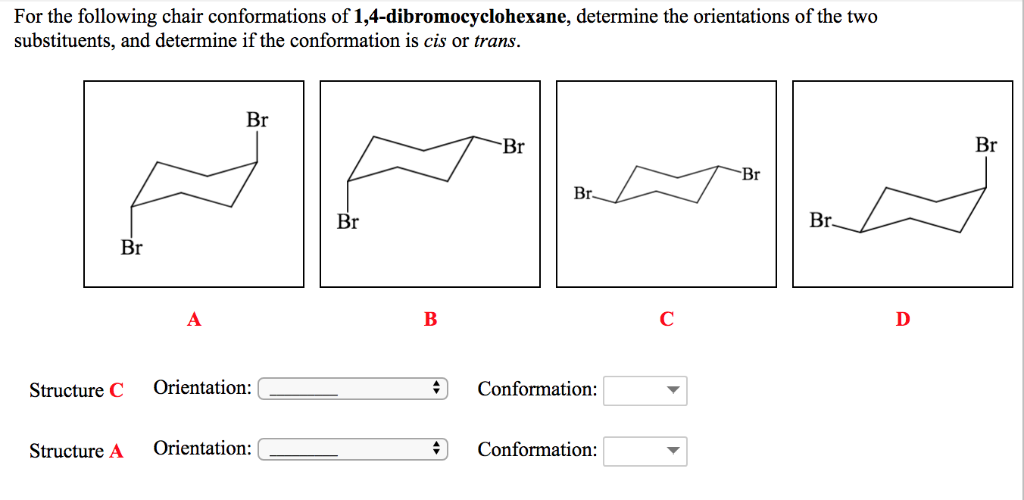 Solved For the following chair conformations of | Chegg.com