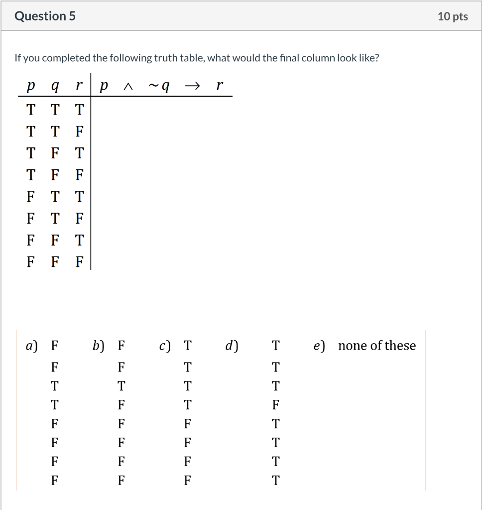 Solved Question 5 10 pts If you completed the following | Chegg.com