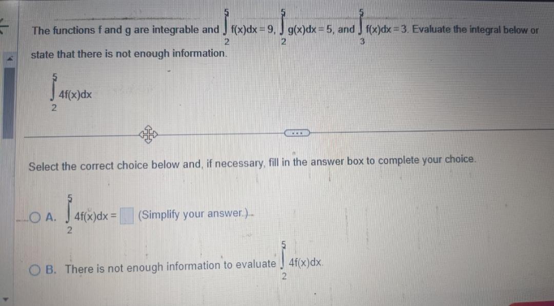 Solved The functions f and g are integrable and | Chegg.com