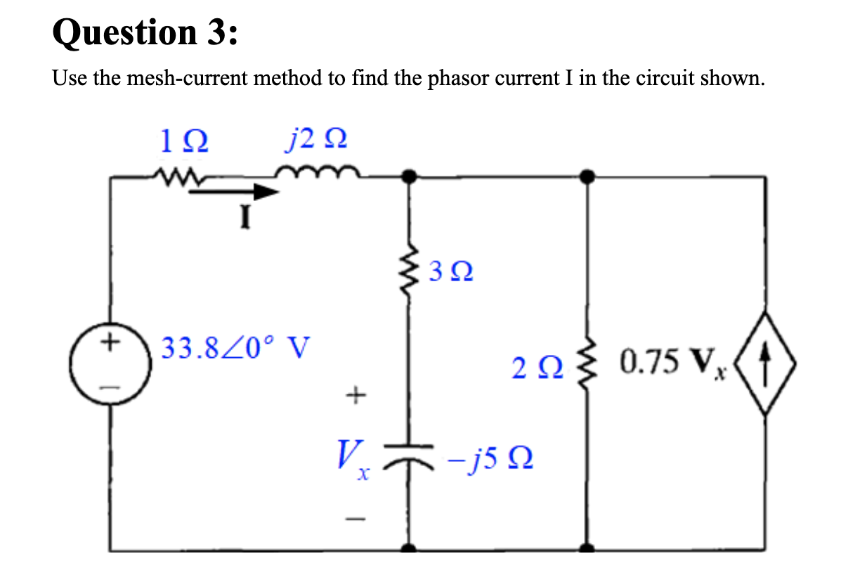 Solved Use the mesh-current method to find the phasor | Chegg.com
