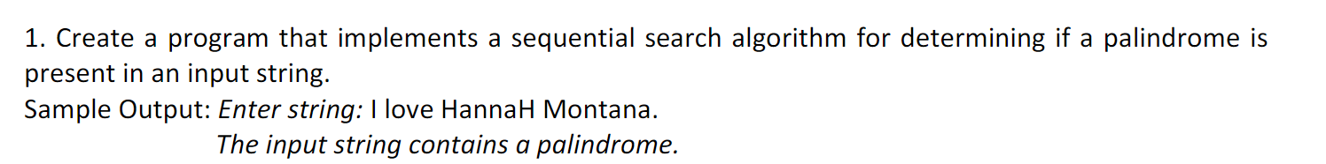 Solved 1. Create a program that implements a sequential | Chegg.com