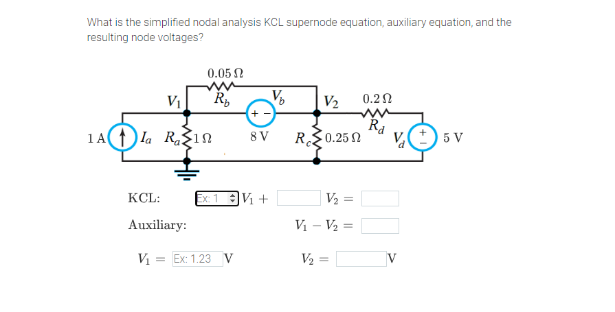 Solved What Is The Simplified Nodal Analysis Kcl Supernode