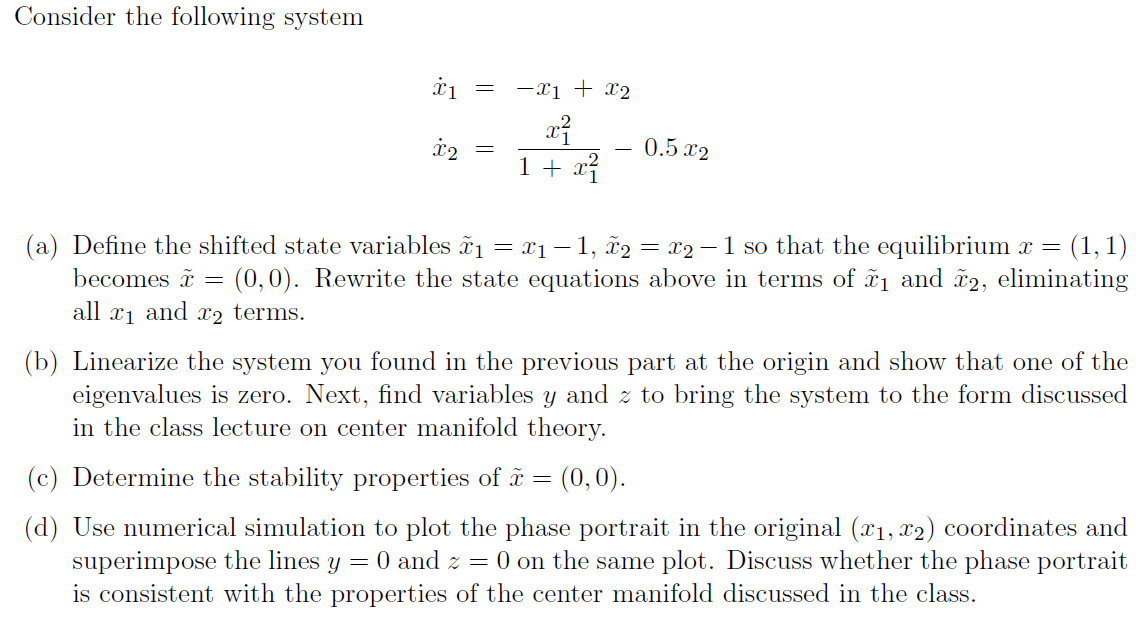 Solved Consider the following system | Chegg.com