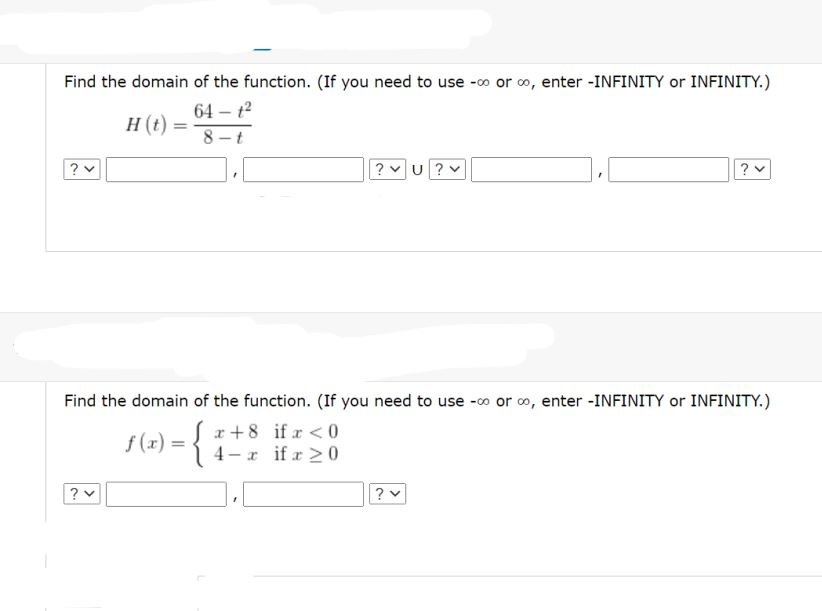 Solved Find the domain of the function. (If you need to use | Chegg.com