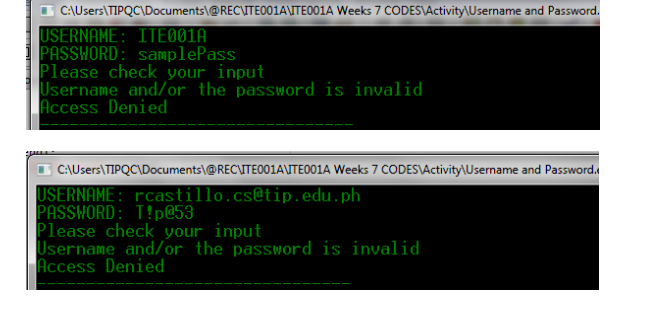 Solved 4. Create a program that will ask for the username | Chegg.com