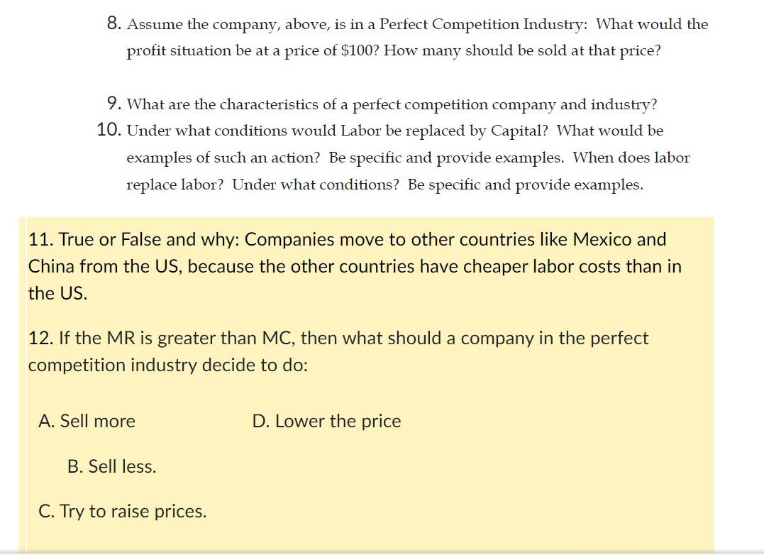 Solved Complete the following table and graph AVC, ATC, and | Chegg.com