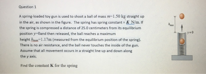 Solved Question 1 A spring-loaded toy gun is used to shoot a | Chegg.com