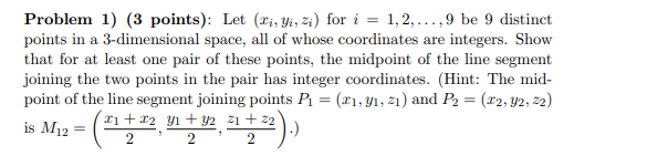 Solved Problem 1) (3 points): Let (li, Yi, zi) for i = 1, | Chegg.com