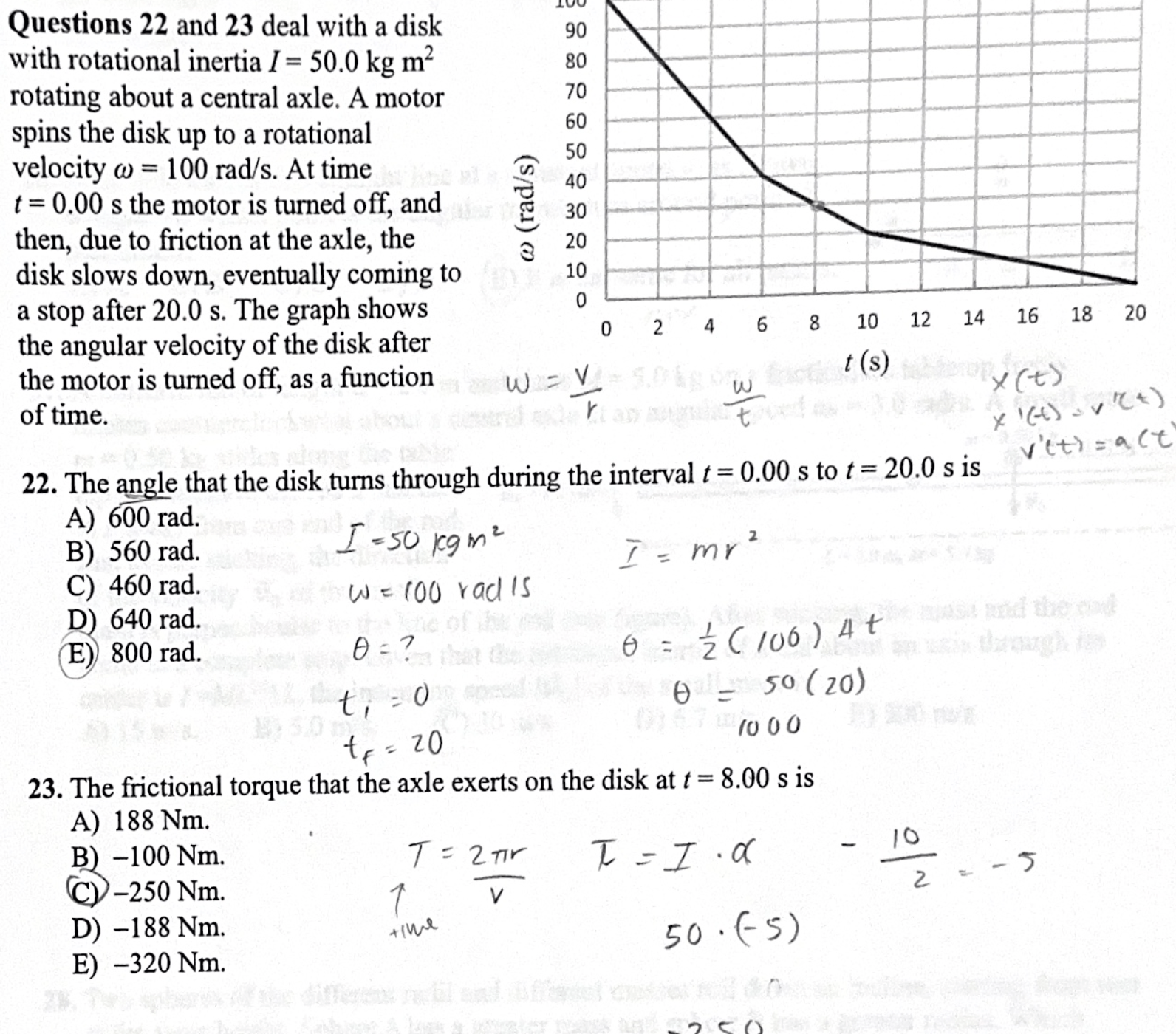 Solved Questions 22 And 23 Deal With A Disk With Rotational