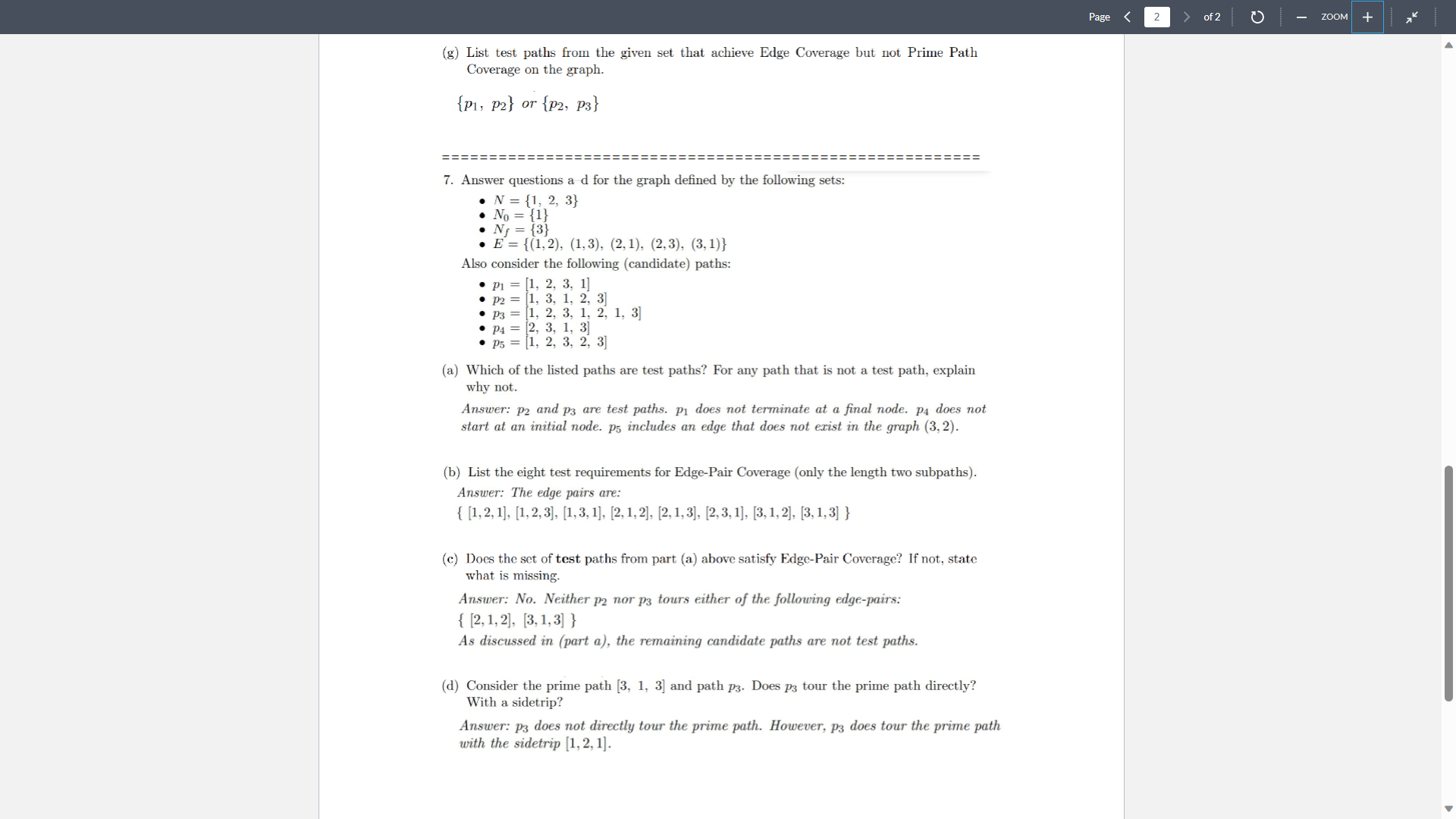 Solved 5. Answer questions a-g for the graph defined by the | Chegg.com