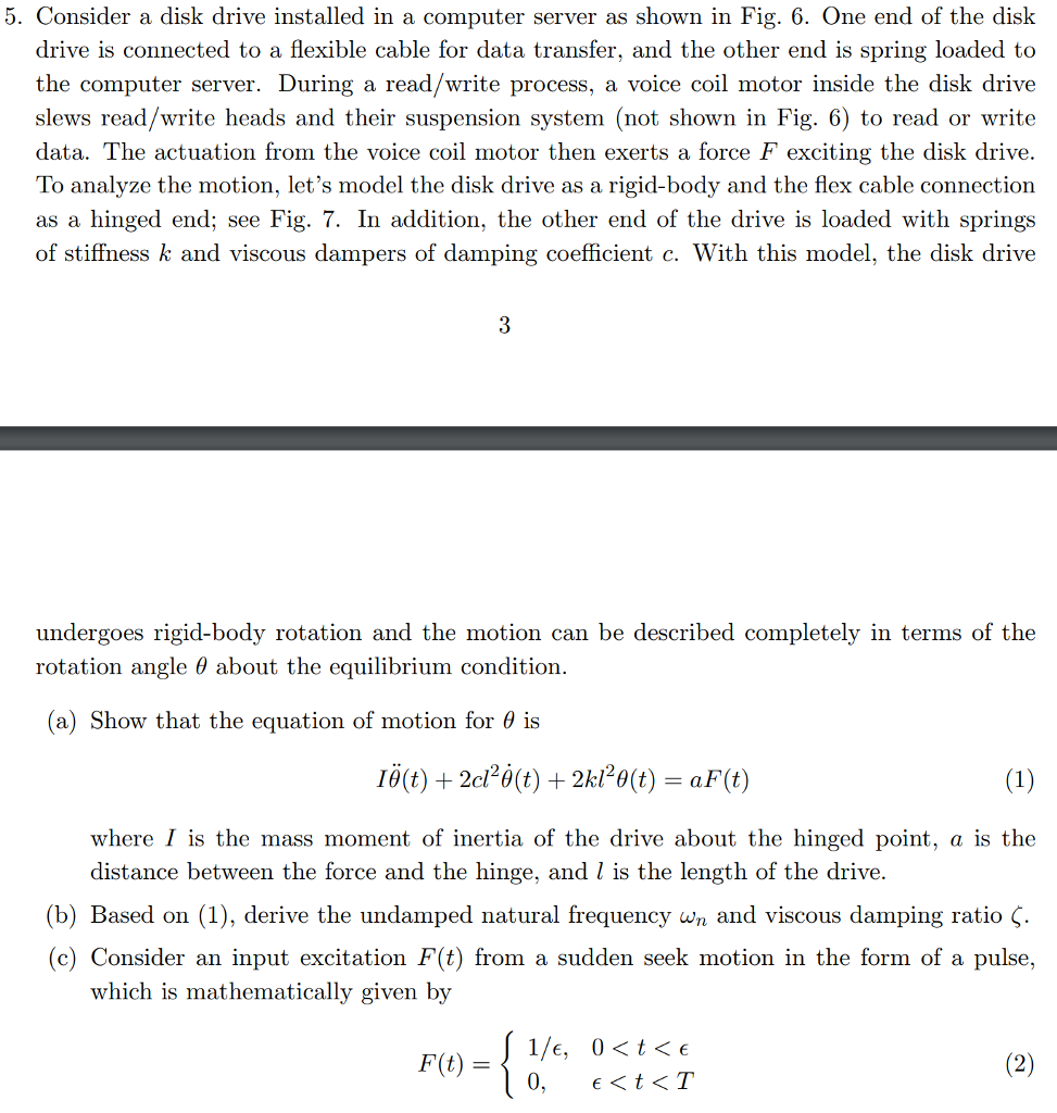 Solved 5. Consider a disk drive installed in a computer | Chegg.com
