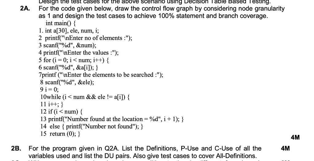 Solved 2A. Design the test cases Tor the above scenario | Chegg.com