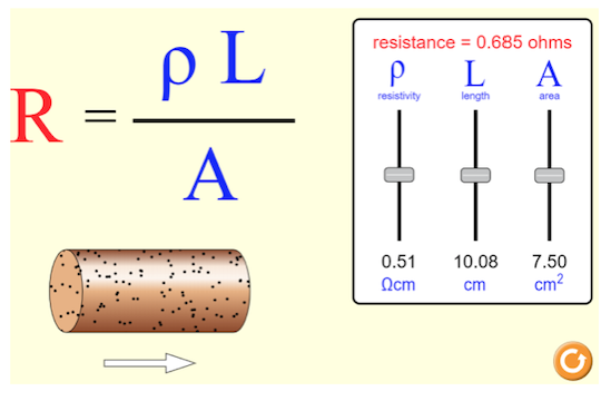 Solved PL resistance = 0.685 ohms р L A resistivity length | Chegg.com