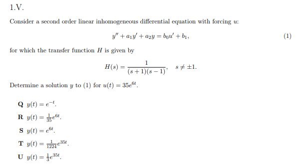 Solved Consider a second order linear inhomogeneous | Chegg.com