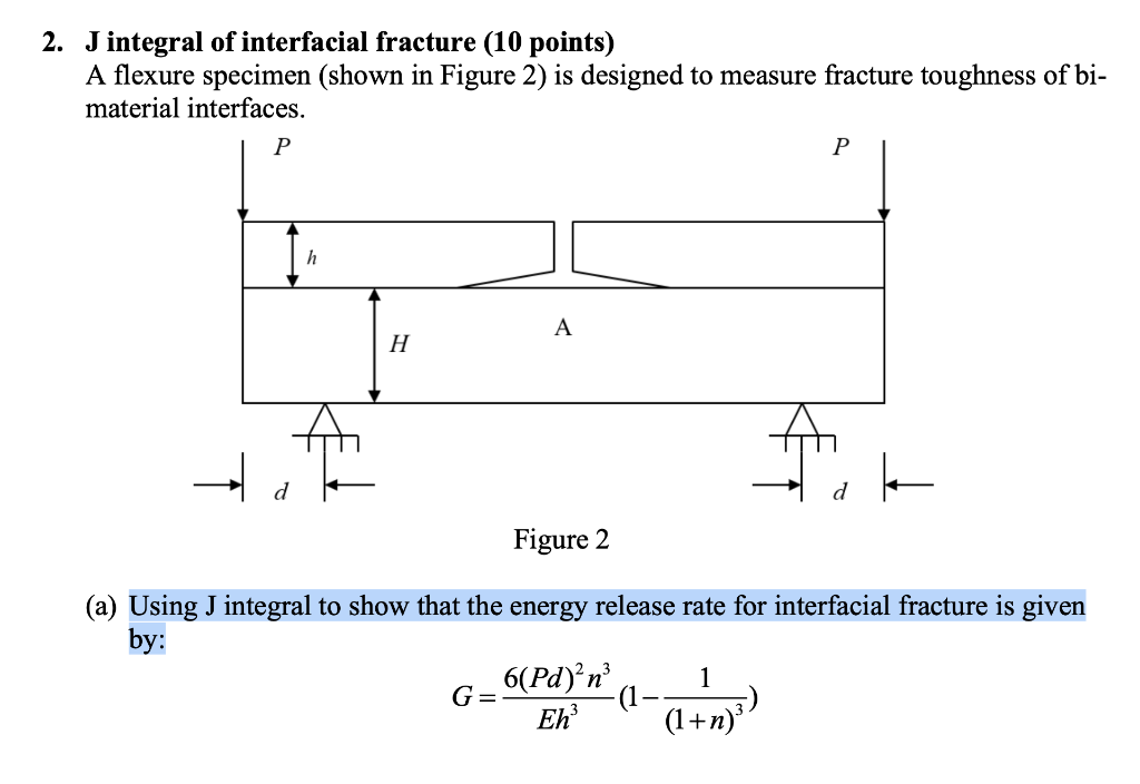 Solved 2. J integral of interfacial fracture ( 10 points) A | Chegg.com