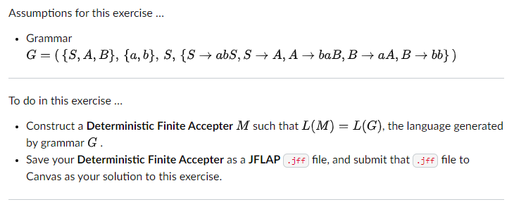Solved Assumptions for this exercise ... - Grammar | Chegg.com