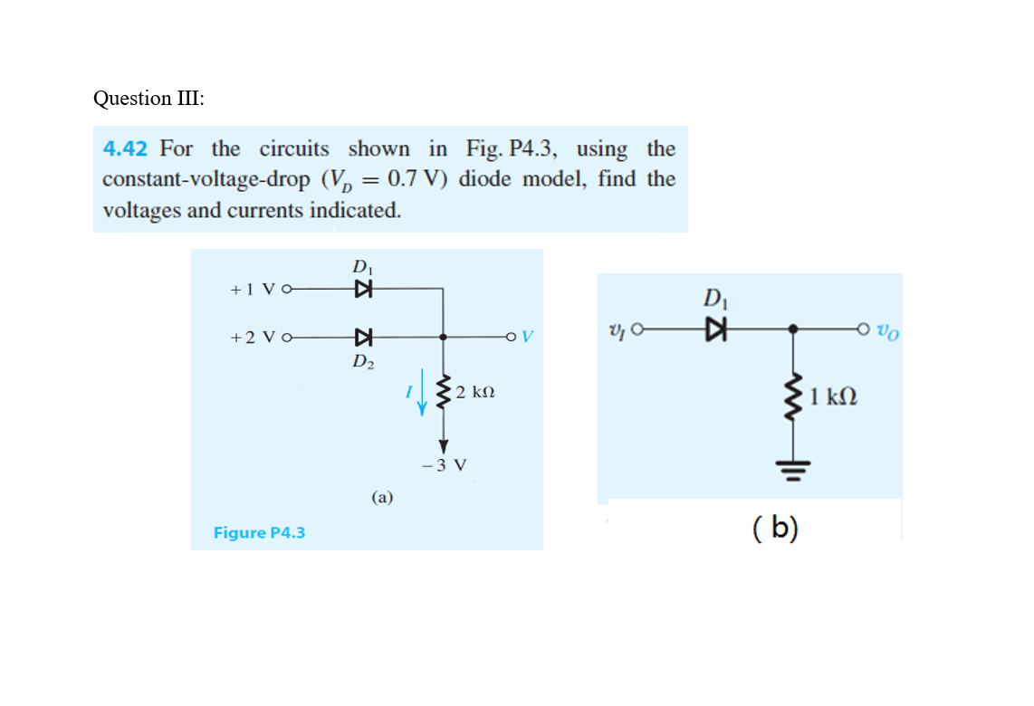 Solved 4.42 For the circuits shown in Fig. P4.3, using the | Chegg.com