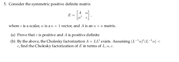Solved 5. Consider the symmetric positive definite matrix A | Chegg.com