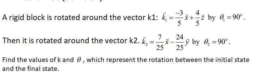 Solved دل اس == A rigid block is rotated around the vector | Chegg.com
