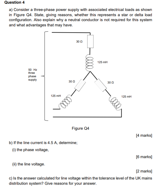Solved Question 4 a) Consider a three-phase power supply | Chegg.com