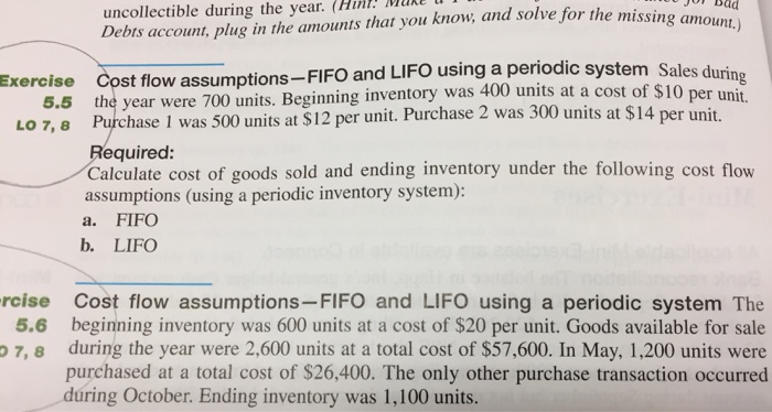 Solved Can someone explain to me how to get fifo and lifo | Chegg.com