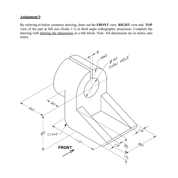 Solved By referring to below isometric drawing, draw out the | Chegg.com