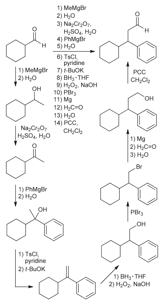 Solved 1) MeMgBr 2) H2O 3) Na2Cr2O7, H2SO4,H2O 4) PhMgBr 5) | Chegg.com