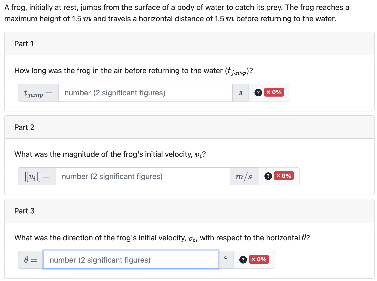 Solved A frog, initially at rest, jumps from the surface of | Chegg.com