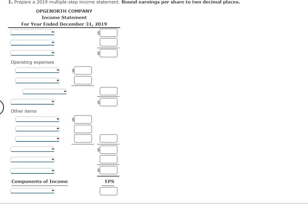 Solved Multiple-Step and Single-Step Income Statements, and | Chegg.com